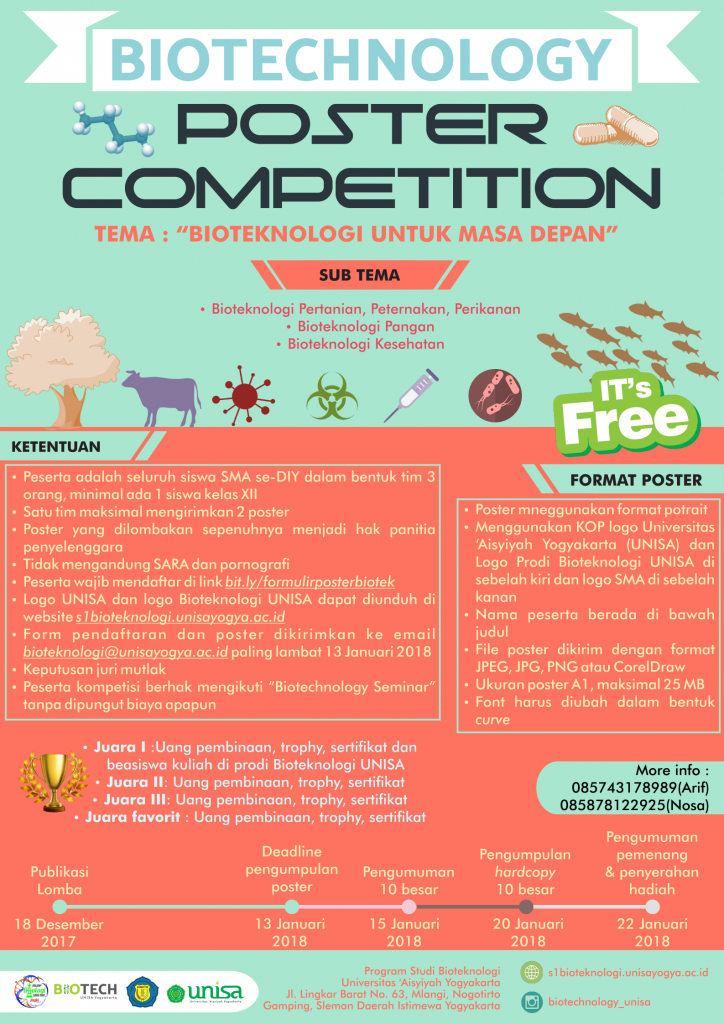 BIOTECHNOLOGY POSTER COMPETITION | S1 Bioteknologi Universitas ...